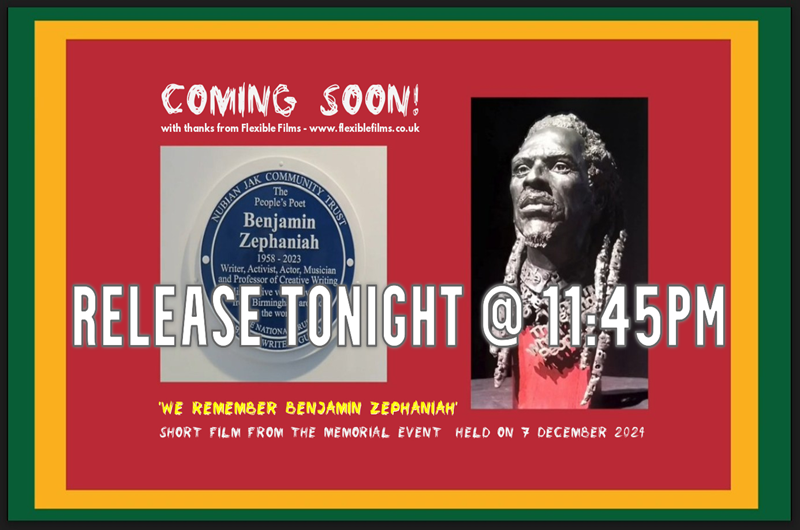We Remember Benjamin Zephaniah, short film launches tonight – Benjamin ...